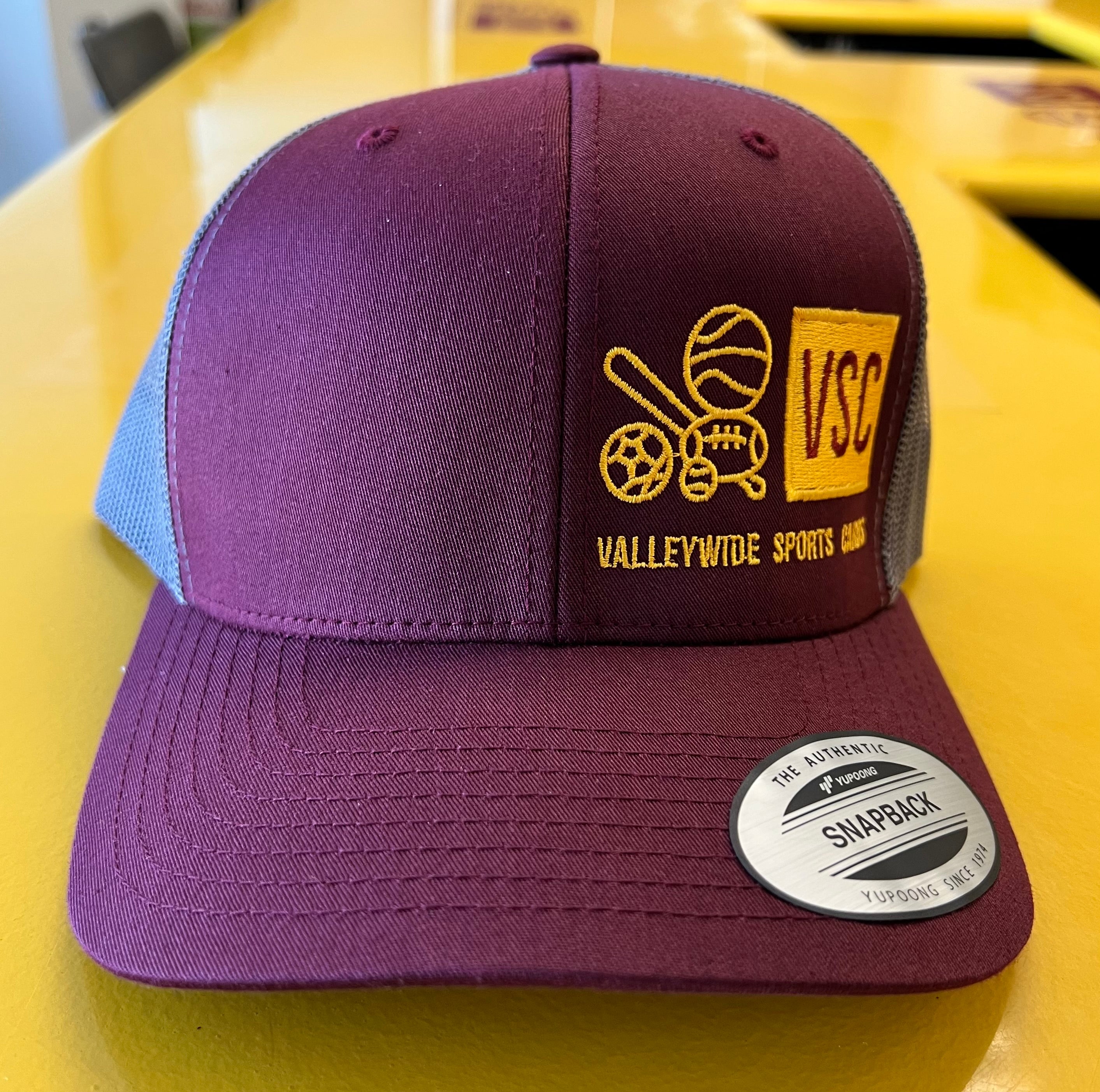 VSC Classic Retro Trucker Cap Maroon/Grey – Valleywide Sports Cards